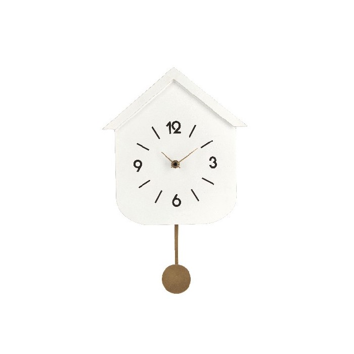 Bizzotto Home White Wall Clock With Pendulum H375cm Clocks Home Decor ...