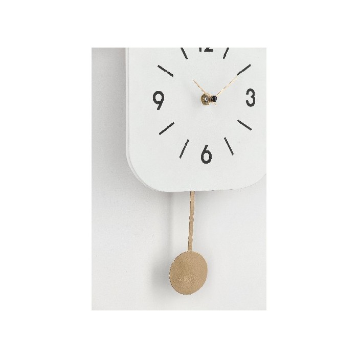 Bizzotto Home White Wall Clock With Pendulum H375cm Clocks Home Decor ...
