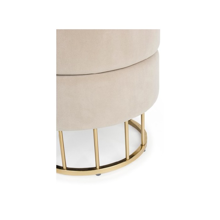 Pavlina Beige Storage Stool Seating Accents Living - The Atrium