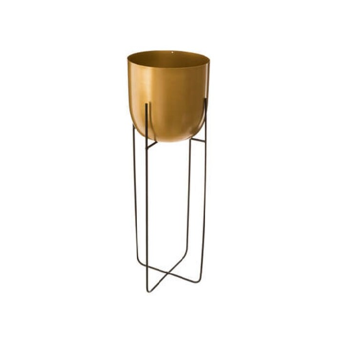 Gold Metal Pot X2 With Stand Deco Home Decor - The Atrium