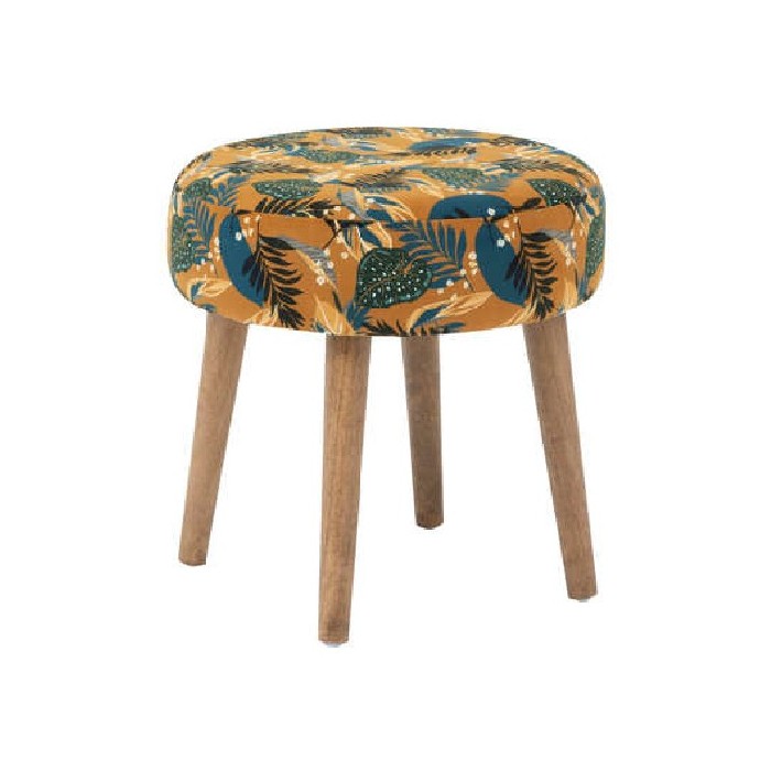 Atmosphera Sango Ochre Leaf Side Stool Seating Accents Living - The Atrium