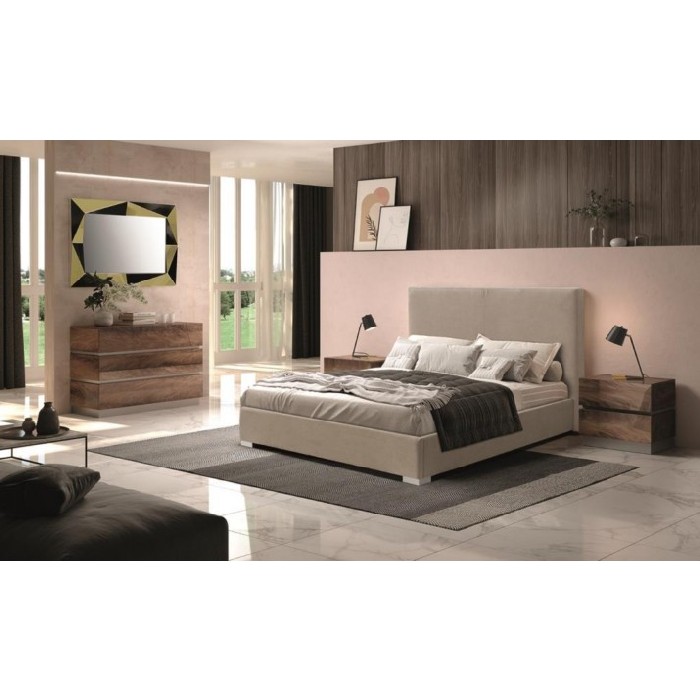 Isabel Bed 403 For 140X200 In Fabric Templo Taupe Designer Beds ...
