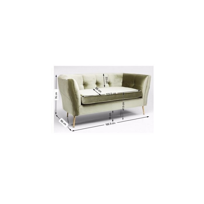 Kare Sofa Rimini 2 Seater Green Fabric Sofas Sofas - The Atrium
