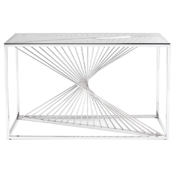 Kare Console Laser Silver Clear Glass 120X40cm Console Tables Living ...