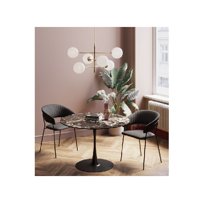 Kare Table Schickeria Marble Black Dia110cm Dining Tables Dining - The ...