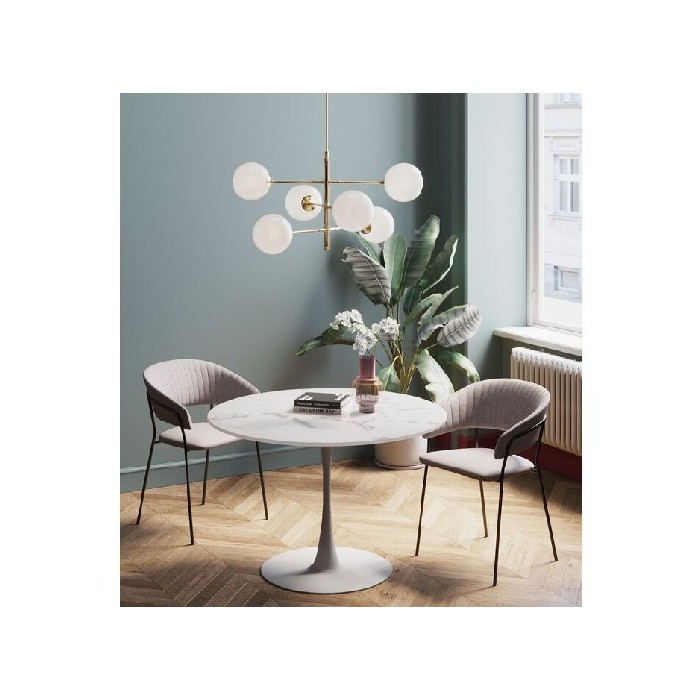 Kare Table Schickeria Marble White Dia110cm Dining Tables Dining - The ...