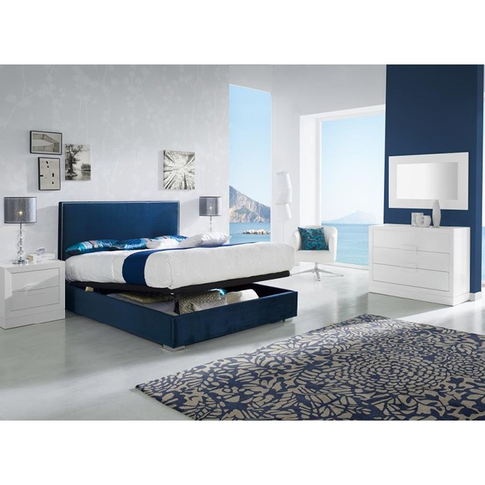 Dupen Cristina Storage Bed 140X200 Navy Blue Storage Beds Bedrooms ...
