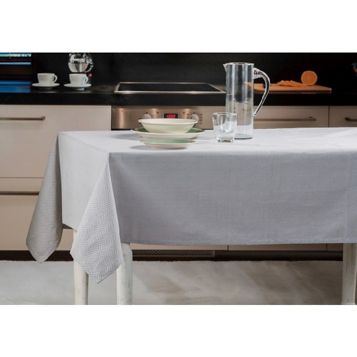 Table Cloth Cotton Grey 140Cm X 180Cm Table Cloths Runners Tableware ...