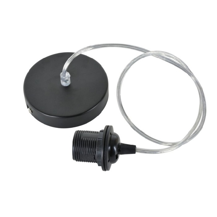 Ceiling Light Holder E27 With Wire Cup Black 10Cm X 80Cm Ceiling Lamps ...