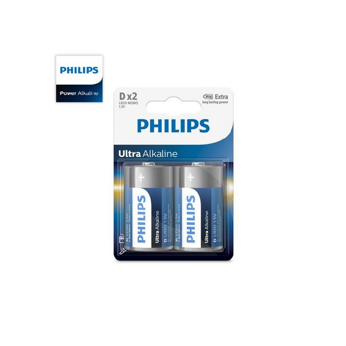 Philips Battery Ultra Alkaline D X2 Box 12 Batteries Lighting - The Atrium