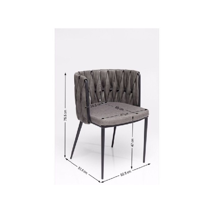 Kare Chair With Armrest Cheerio Grey Incl Cushion Dining Chairs Dining ...