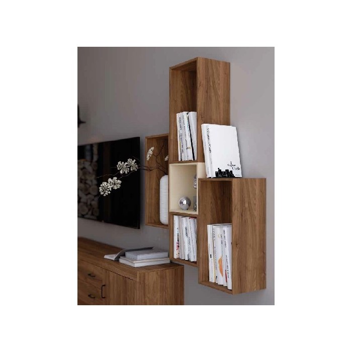 Moon Evo Wall Unit Composition 29 Finished In Java And Perla Wall Systems Living - The Atrium