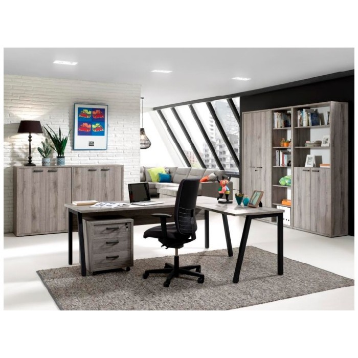 Pronto Low Cabinet 2D 90W112h Sherman Grey Bookcases Cabinets Office ...