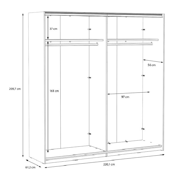 Dreamer 200Cm Sliding Door Wardrobe Finished In Mud And Black Oak ...