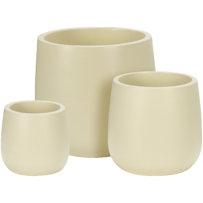 Planter Set Of 3Pcs In Cream Pots Planters Troughs Gardening - The Atrium